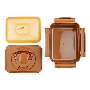 Crazy Korean Cooking Premium Kimchi, Sauerkraut Fermentation and Storage Container with Inner Vacuum Lid, Sandy Brown (1.3 Gal (5.2L) 1 PACK)