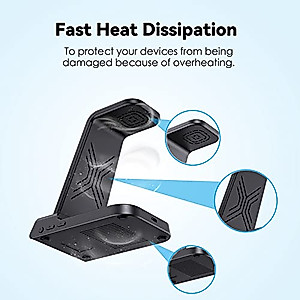 Wireless Charger for Samsung Galaxy S22 Ultra, Samsung Charging Station with Clock for Galaxy S23 Ultra/S21/S20/Z Flip3/Note 20, Samsung Watch Charger for Galaxy Watch 5/5Pro/4/3/Active 2, Buds 2/Pro