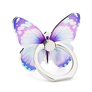 LaMignonne Butterfly Cell Phone Ring Holder Finger Ring Grip Stand 360° Rotation 180° Flip Universal Kickstand Compatible with All Smartphones (Lilac)