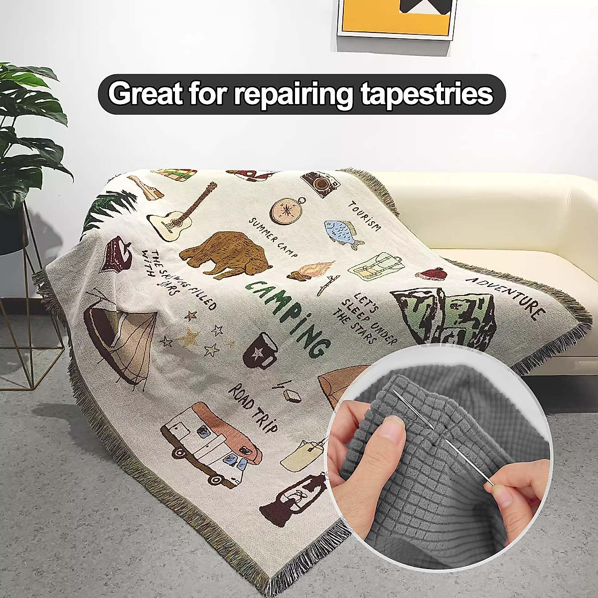 Medsuo 9pcs 4.9"/5.9"/6.9" Extra Long Darning Needles Sewing Needles Big Eye Hand Quilting Needles for Doll Making Webbing Carpet Leather Canvas Repair Stitching and Crafting Project