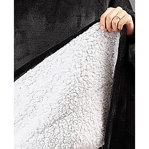 Renjie Wearable Blanket Hoodie for Women Adult, Super Warm and Comfy Oversized Blanket Hoodie Sweatshirt with Giant Pocket