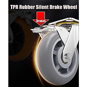 Platform Truck Folding Push Cart Steel Platform Truck with 360 Degree Swivel Wheels Flatbed Cart Load 800kg Flat Handtruck Moving Dolly Cart Reliable