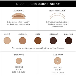 Nippies Non-Adhesive Bra Liner Nipple Covers for Women – Reusable Silicone No-Show Inserts Bra Pad Enhancements with Travel Box - Coco