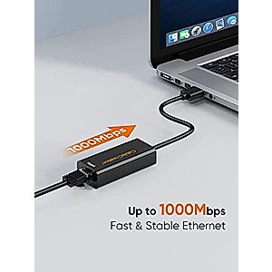 USB to Ethernet Adapter, CableCreation USB 3.0 to 10/100/1000 Gigabit Wired LAN Network Adapter Compatible with Nintendo Switch, Windows, MacBook, macOS, Mac Pro Mini, Surface Pro, Laptop, PC and More