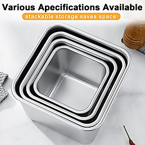 YUPER Stainless Steel Food Containers, Meal Prep Container, Bacon Cheese Container for Refrigerator, Stainless Steel Containers with Lids Fruit Lunch Storage, 2 Pack (40+67OZ)