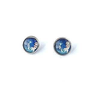 Princess Sticker Earrings Stud, Cosplay Metal Earrings, Gifts for Women, Men