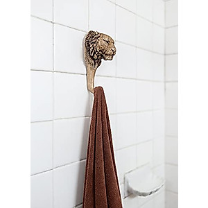 BestySuperStore Tiger Head Shaped Single Hook Hanger Rustic Animal Coat Hat Towel Key Holder Hooks Decorative for Wall (Tiger)