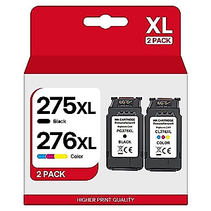 OSIR 275XL 276XL Ink Cartridge Combo Pack Remanufactured for Canon PG-275 CL-276 275XL 276XL Compatible with Canon PIXMA TS3520 TS3522 TS3500 TR4720 TR4722 TR4700 Printers(1 Black, 1 Color)
