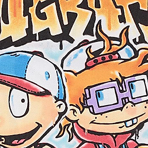 Nickelodeon Mens 90's Classic Tank - Rugrats Jersey - Reptar, Tommy, Chuckie & Phil Tanktop (White, Medium)