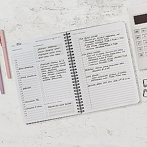 Simplified Daily Planner And Notebook With Hourly Schedule - Aesthetic Spiral To do List Notepad to Easily Organize Your Tasks And Appointments - Stylish Book And School Or Office Supplies For Women