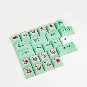 Mahjong Style PBT Dye-sub Keycaps with Puller for 61/64/87/96/104 Keys GH60 RK61 Matrix Joke Custom Mechanical Gaming Keyboard