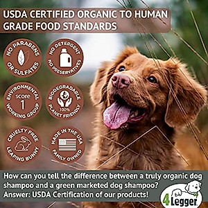 4Legger Organic Dog Shampoo and Conditioner USDA Certified - All Natural Concentrated Cedar Dog Shampoo with Peppermint, and Eucalyptus - Dog Shampoo for Itchy Skin - Dog Shampoo for Smelly Dogs 16 oz