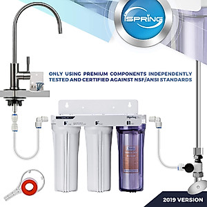 iSpring US31 Classic 3-Stage Under Sink Water Filtration System for Drinking, Tankless, High Capacity, Sediment + Carbon + Carbon (Newest Version)
