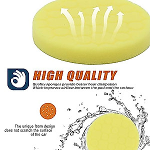 CHEN REFINISH 6Pcs Buffing Polishing Pads,6 Inch Backing Plate Compound Buffing Sponge Pads Cutting Polishing Pad Kit for Car Buffer Polisher Compounding, Polishing, Waxing