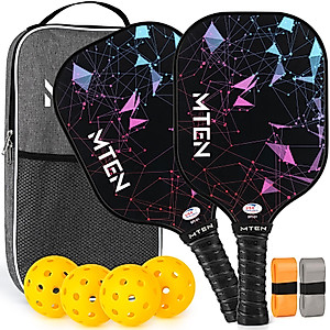 Pickleball Paddles Set of 2, USAPA Approved Fiberglass Surface Pickleball Set with 2 Pickleball Rackets,4 Pickleball Balls,1 Portable Carry Bag, Pickle Racket Set ​for Men Women