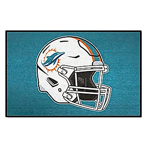 FANMATS 5793 Miami Dolphins Starter Mat Accent Rug - 19in. x 30in. | Sports Fan Home Decor Rug and Tailgating Mat - Dolphins Helmet Logo