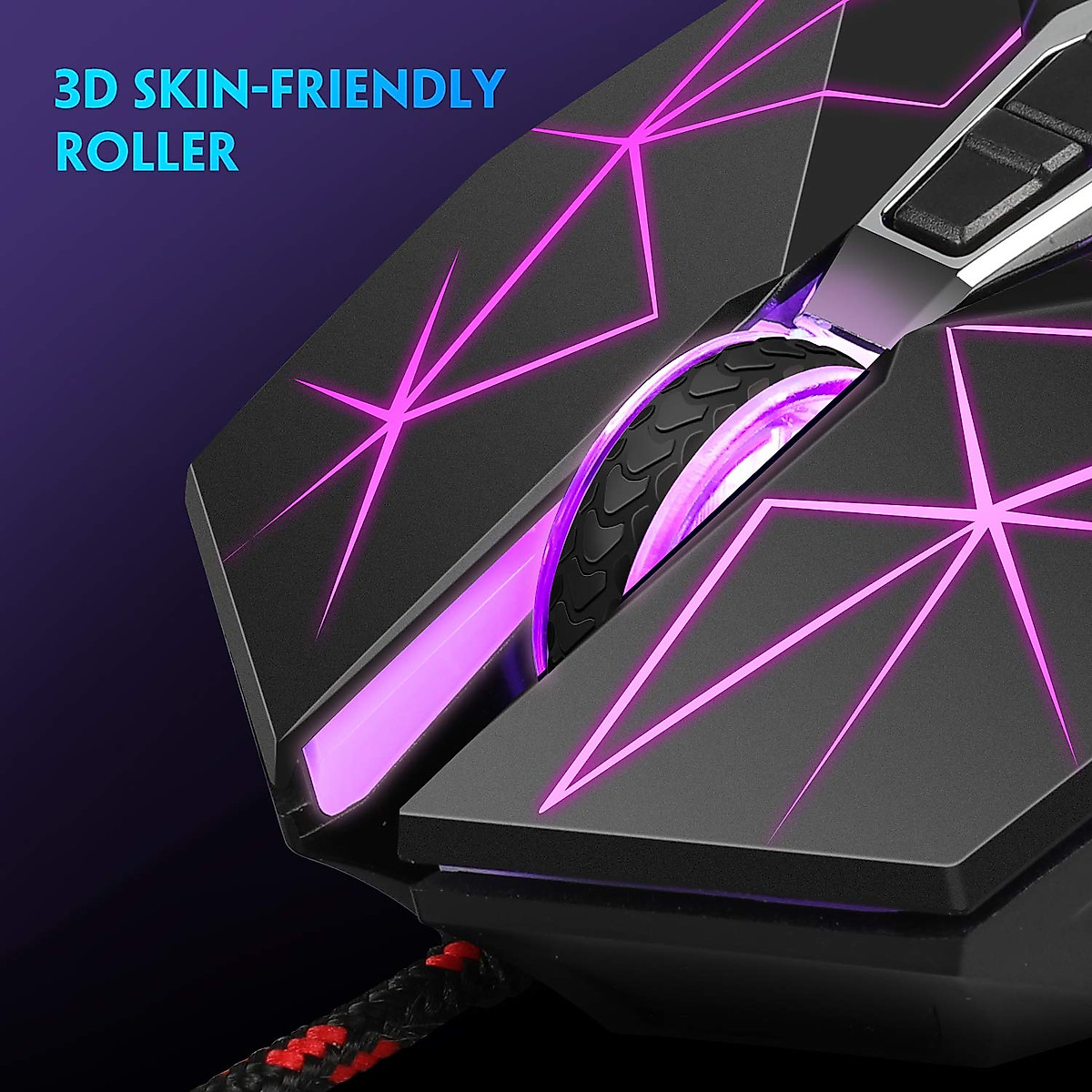 MageGee G10 Gaming Mouse Wired, 7 Colors Breathing LED Backlit Gaming Mouse, 6 Adjustable Speeds, Ergonomic Optical Computer Mouse with 7 Buttons for Windows PC Gamers