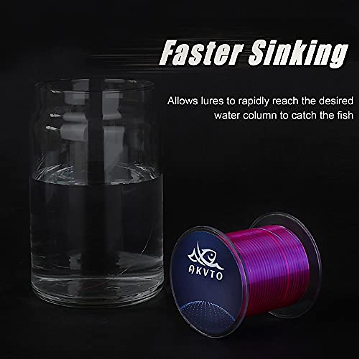 AKvto Premium Color Monofilament Fishing Line - Strong Abrasion Resistant Fishing Line, 30lb Catfish Line, Nylon Material Fish Wire - 300 Yards Tested for Freshwater and Saltwater Fishing