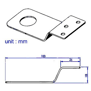 UngSung NMO Antenna Bracket 3/4 inches Hole Stainless Steel for UHF VHF Ham NMO Antenna Mount Between Hood and Fender