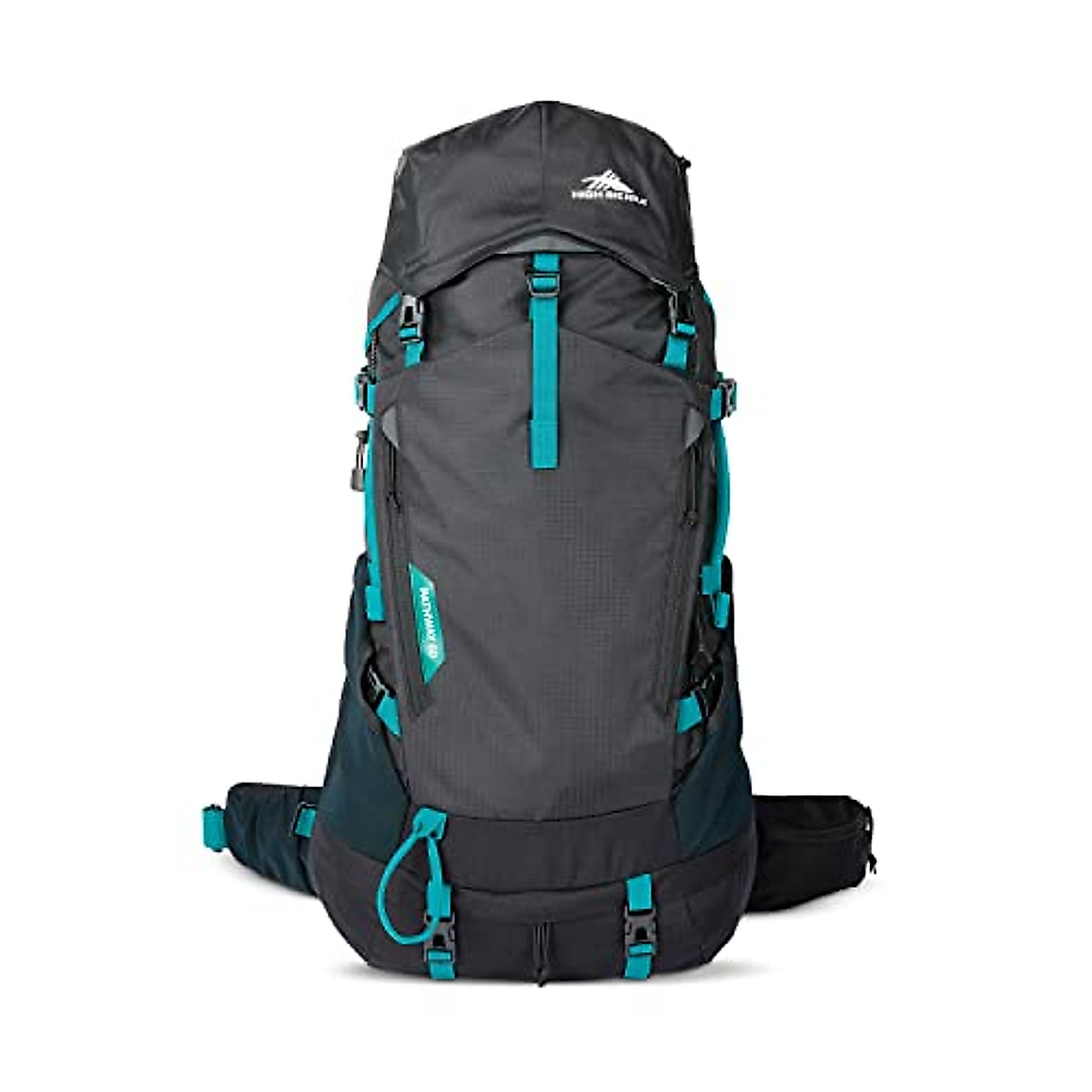 High Sierra Pathway 2.0 Backpack with Hydration Storage Sleeve, for Hiking, Biking, Camping, Traveling, Black, 60L
