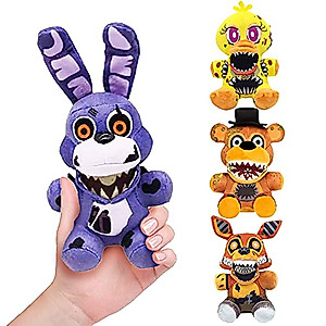 Sumincute Plushies, 4 Pcs FNAF Plushies, Five Nights at Freddy's Plush, FNAF Plushies Set, Freddy's Party Supplies Christmas Birthday Gift for Boys and Girls