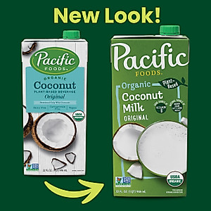 Pacific Foods Original Organic Coconut Milk, Plant Based Milk, 32 oz Carton
