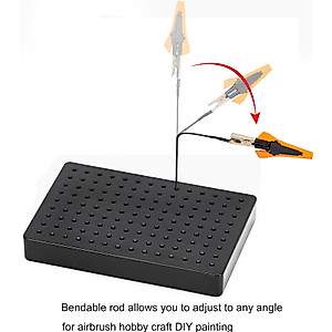 Yocoolfun Model Painting Stand Base Holder and 10PCS Bendable Alligator Clip Sticks Set with Lager Clips,Miniature Model Holder for Painting, Airbrush Hobby Tools Accessories Holder Stand