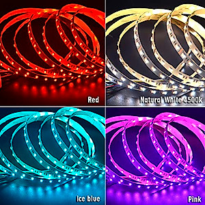 24VDC RGB+CCT 5 Chips in 1 Super Bright LEDs Flexible LED Strip Lights, High CRI 85 Color Changing+Tunable White Non-Waterproof 5050 RGBWW LED Tape Lights, 300LEDs 16.4feet Roll for Home Lighting