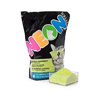 NEON Clumping Silica Gel Crystal Cat Litter, Green