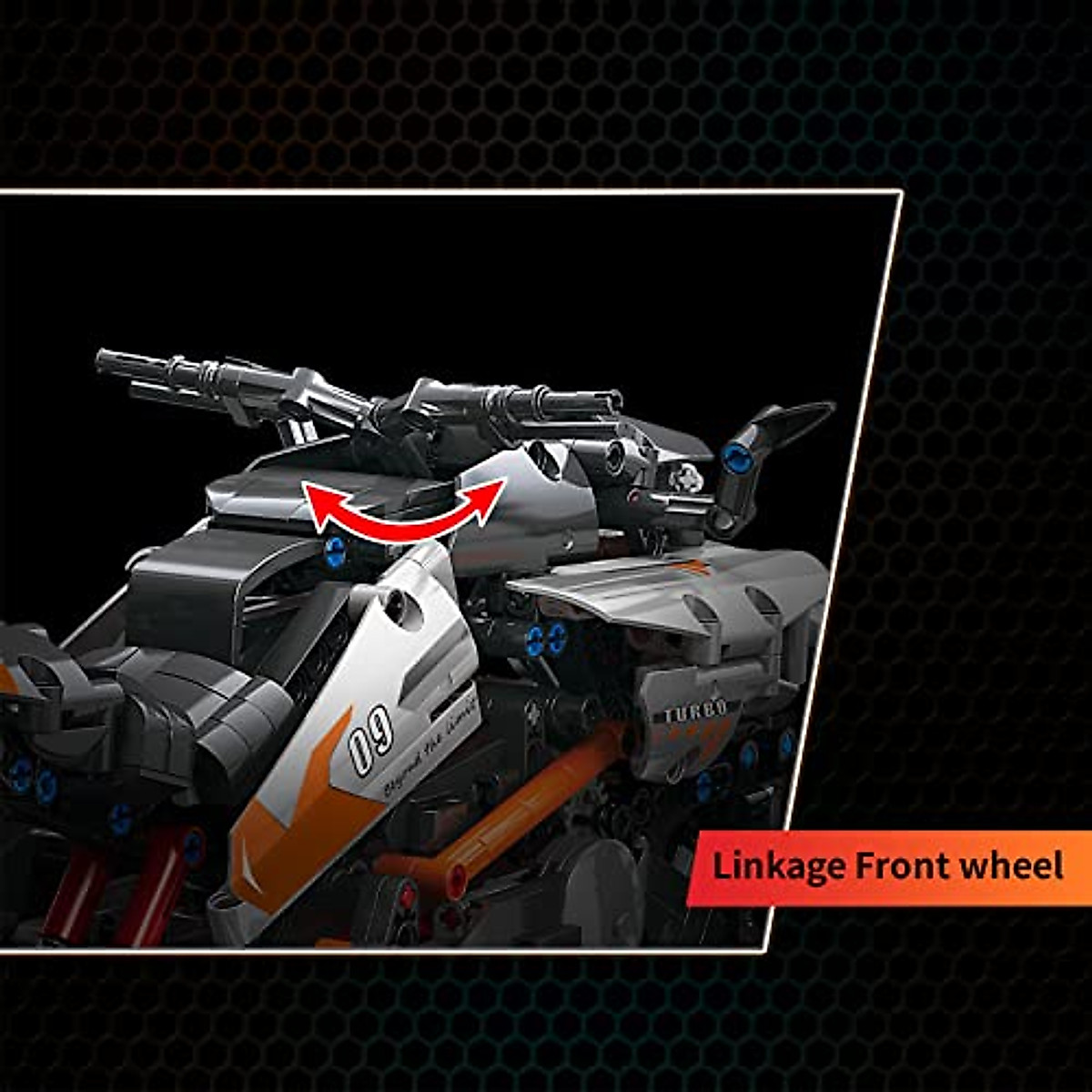 ZYLEGEN Motorcycle MOC Technic Building Blocks kit,3 Wheels Motorcycle Model Kit,Racing Roadster,Collectible Kits Motorcycle Model Set and Superbike Toy (1228PCS)