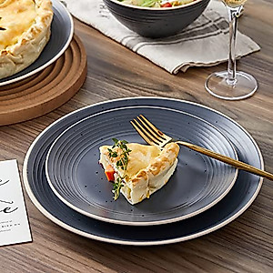 Stone Lain Lauren Stoneware 16-piece Round Dinnerware Set, Charcoal