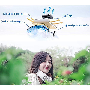 Honsy Neck Fan Air Conditioner Portable Personal Neck Fan Air Conditioner Wearable Ac Battery Rechargeable Mini Personal Fan Cooling Bladeless Neck Fan for Women Men Ice Cooler Outdoor Neck Fan