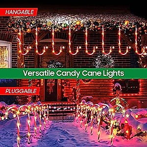 Christmas Candy Cane Lights,Christmas Decoration， Waterproof Solar Powered Garden Light， 5Pcs Lamp Christmas Lawn Candy Cane String Lights， Home for Outdoor Garden Decor