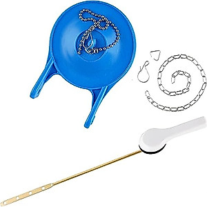 iFealClear 3 Inch Rubber Toilet Flappers Compatible with Gerber 99-788 & Universal Sold Brass Toilet Tank Flush Lever Replacement, High Performance- Long Lasting, Easy to Install, Blue & White