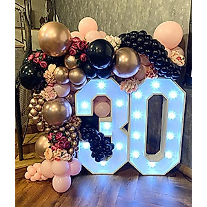Bezente Rose Gold Black Balloons Garland Kit, 100Pcs Metallic Chrome Rose Gold Black and Rose Gold Confetti Balloons Arch for Wedding, Birthday, Graduation, Baby Shower Party Decoration