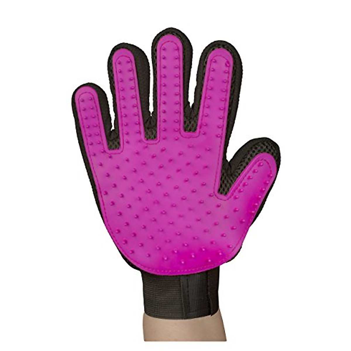 Safana Pet Grooming Glove - Gentle Deshedding Brush Glove - Efficient Pet Hair Remover Mitt - Massage Tool with Enhanced Five Finger Design - Perfect for Dogs & Cats with Long & Short Fur (Pink)
