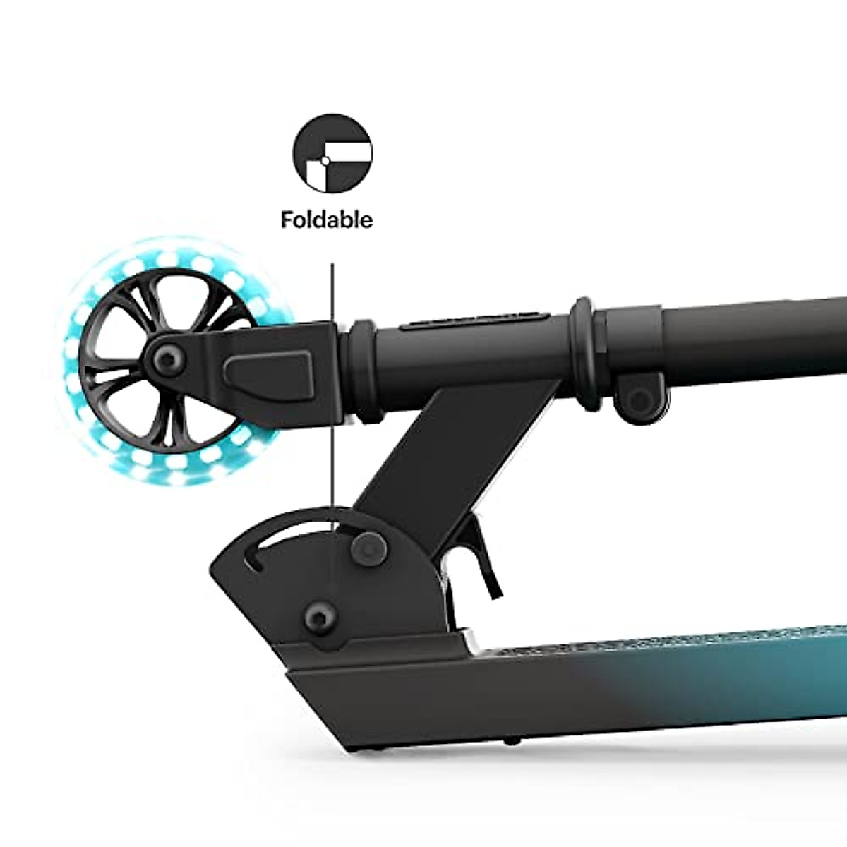 Jetson Scooters - Juno Kick Scooter (Blue) - Collapsible Portable Kids Push Scooter - Lightweight Folding Design with High Visibility RGB Light Up LEDs on Stem and Wheels