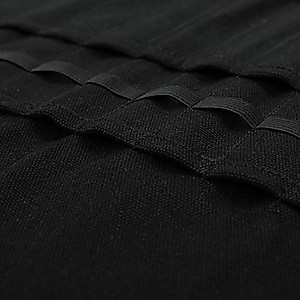 Denifiter 22 Pockets Waxed Canvas Roll-up Pencil Bag, Heavy Duty Portable Watercolor Oil Brush Canvas Pouch ( Black )