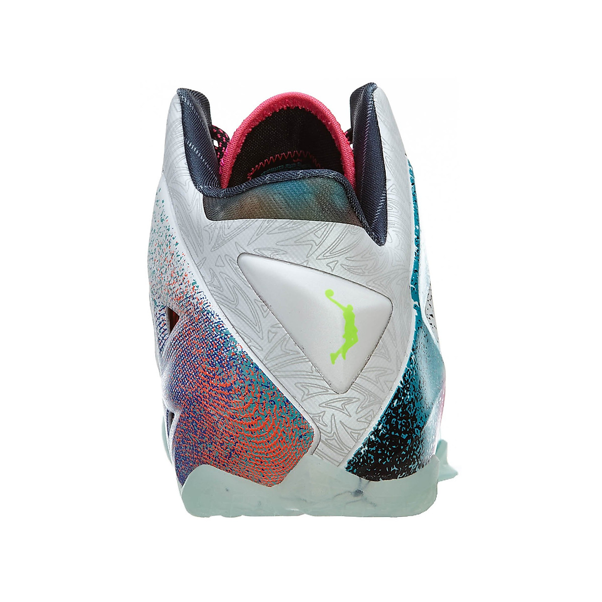 Nike Mens Lebron XI Premium "What the Lebron" Black/Lava/Silver-Galaxy Blue Synthetic Basketball Shoes Size 11