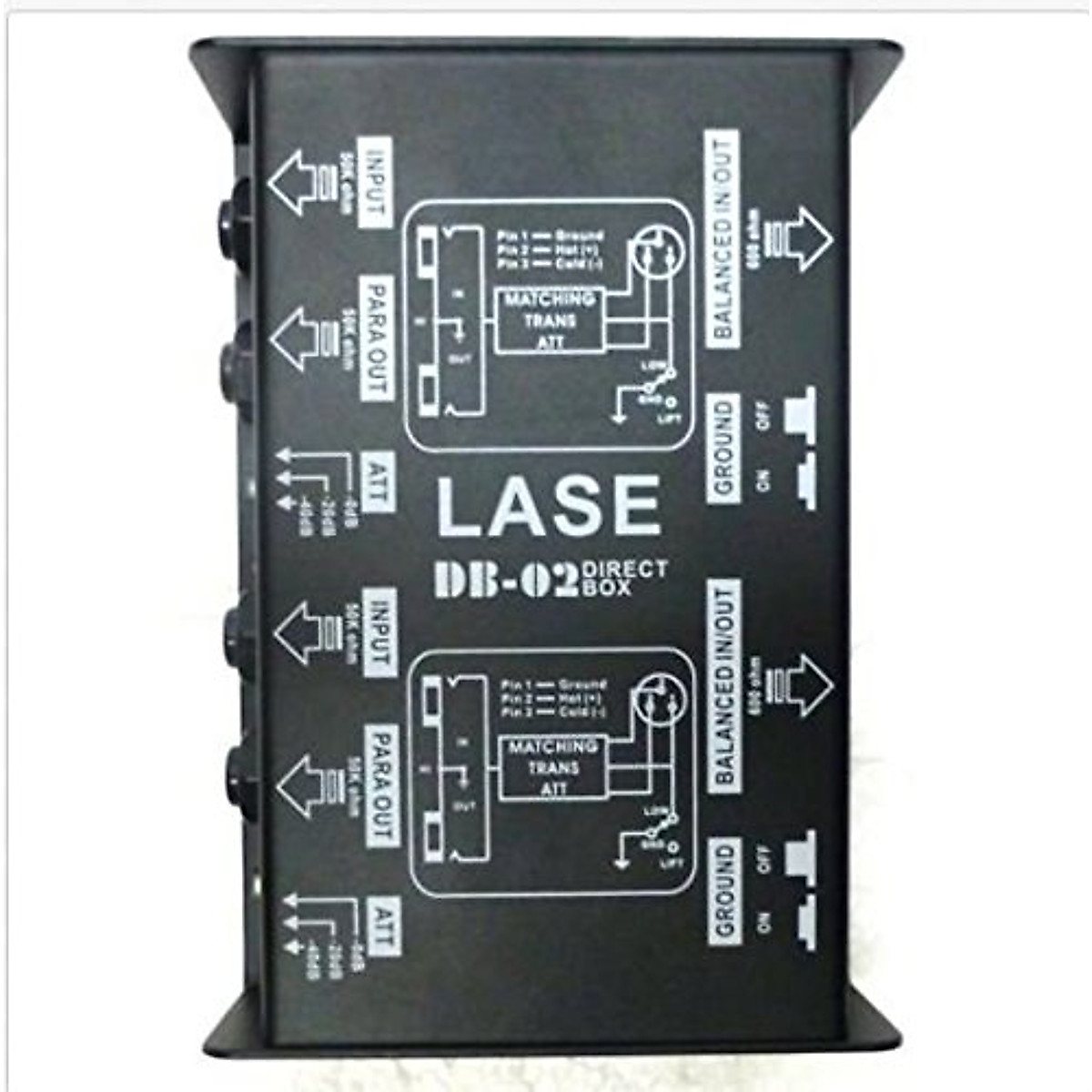 LASE DB-02 - Professional Dual Channel Passive Direct Box.