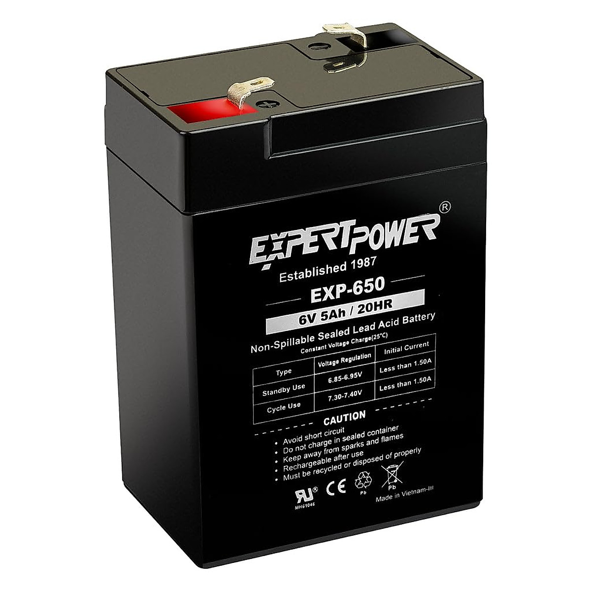 ExpertPower 6V 5Ah SLA Rechargeable Battery