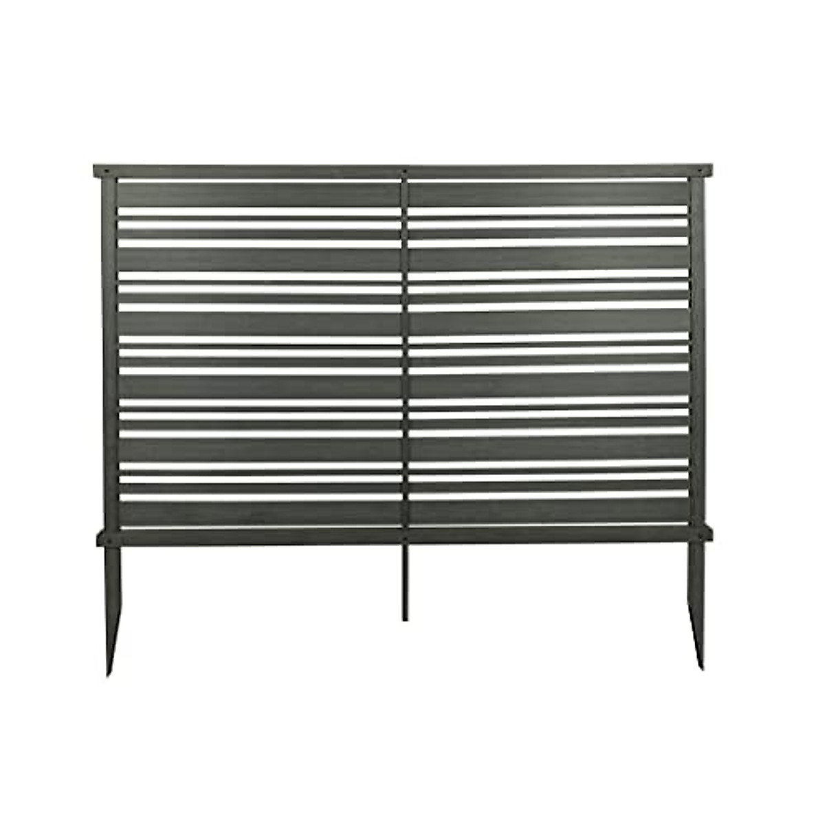 Enclo Privacy Screens EC18015 4 ft H x 5.3 ft W Fresno Outdoor Privacy Fence Screen WoodTek Vinyl No-Dig Kit 2 Panels, Charcoal