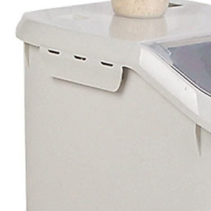 plplaaoo Flip-Top Pantry Storage, Storage Container, Grain Storage Box Waterproof Grain Rice Storage Bin Food Containers Leak Proof Locking Lid,Storage Boxes Plastic for Cereal Pet Food (Grey), St