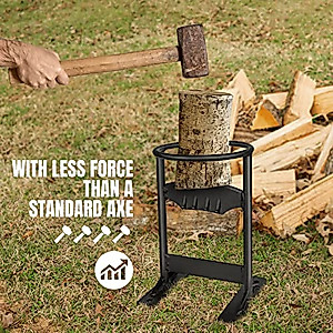 JINGLEIKE Kindling Splitter for Wood, Cast Iron Wood Splitter Hand Cutter Kindling Racker Manual Log Splitter Wedge for Campsite & Home