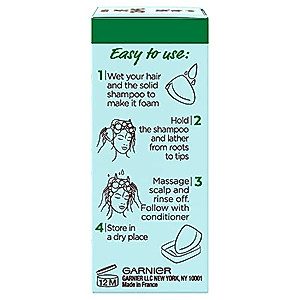Garnier Haircare Whole Blends Hydrating Shampoo Bar for Normal Hair, Zero Plastic Packaging, Free of Preservatives, Sulfates, Silicones, Soap & Dye, with Coconut Oil & Aloe Vera, 2 Oz