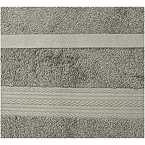 Amazon Basics Fade-Resistant Cotton Hand Towel - 6-Pack, Gray