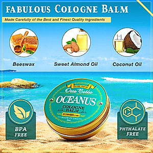 Handy Hound Occo Bobbo - Oceanus Solid Cologne Men - Made In the USA - A Clean Masculine Scent - All Natural Ingredients - 2 oz