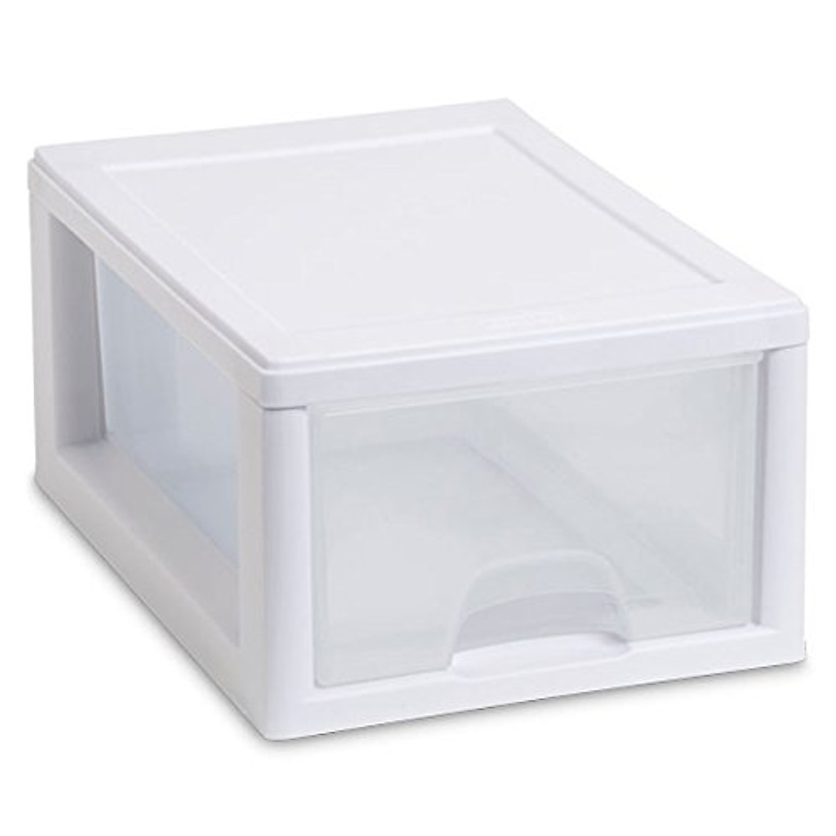 Sterilite 20518006 6 Quart/5.7 Liter Stacking Drawer, White Frame with Clear Drawer,(pack of 6)