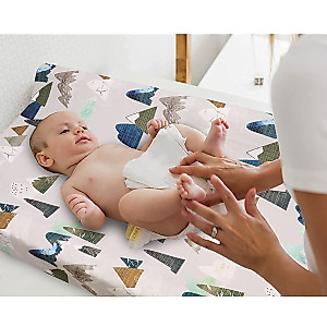 Boy Crib Sheet and Changing Pad Cover, Mountain Nursery Bedding, Mountain Sheets for Baby Toddler Mattress