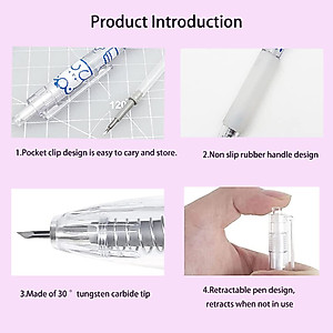 Firbirch 5PCS Craft Cutting Knife Pen Cute Cartoon Bear Paper Pen Cutter Creative Retractable Cutting Tool Student Utility Knife for DIY Art Paper Scrapbook